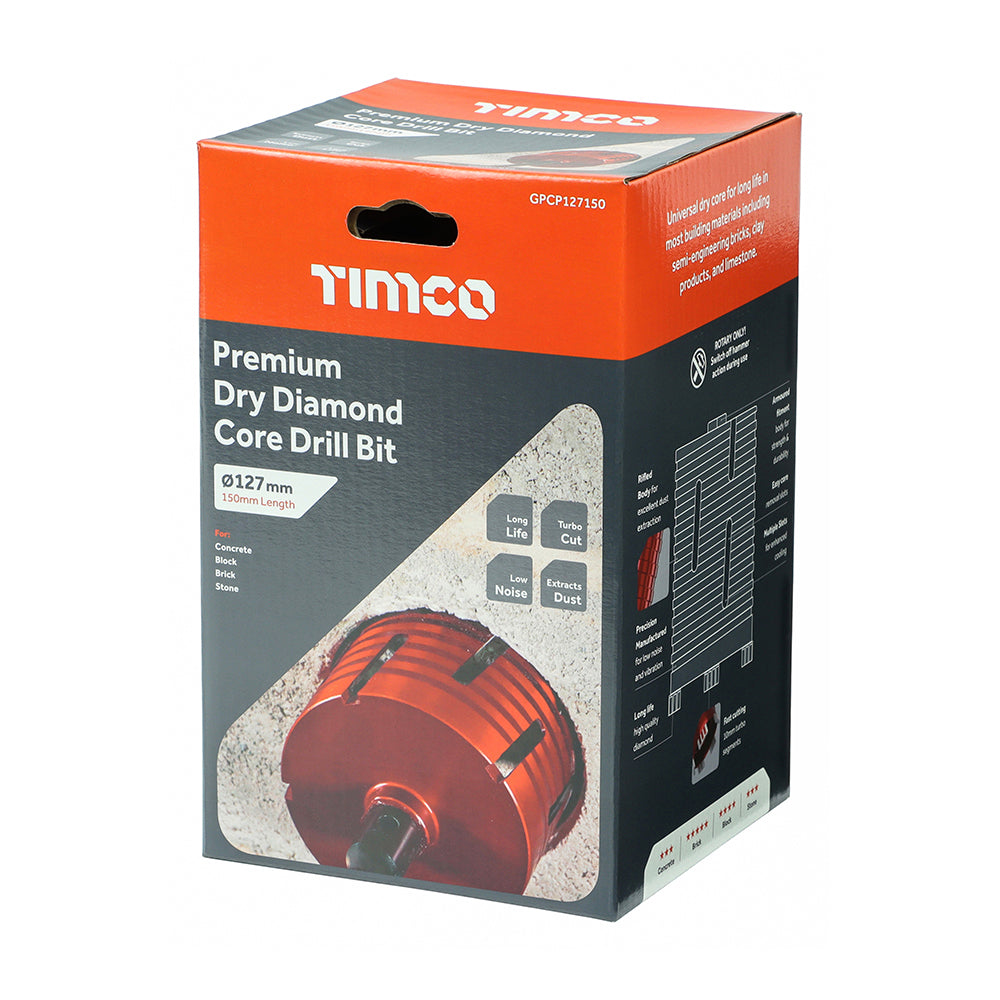 Timco Premium Dry Diamond Core Drill Bit 127 x 150mm – plumbflex.co.uk