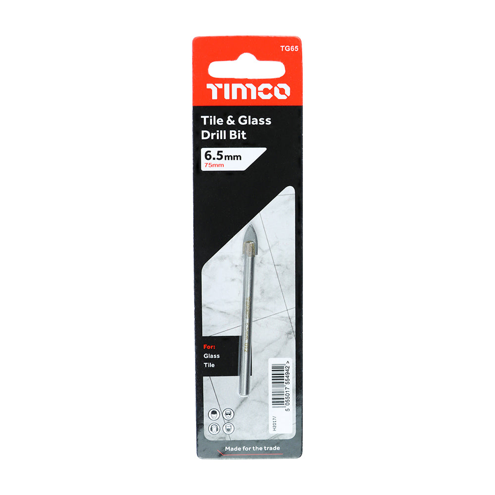 Timco TCT Arrow Head Tile & Glass Bit 6.5mm – plumbflex.co.uk