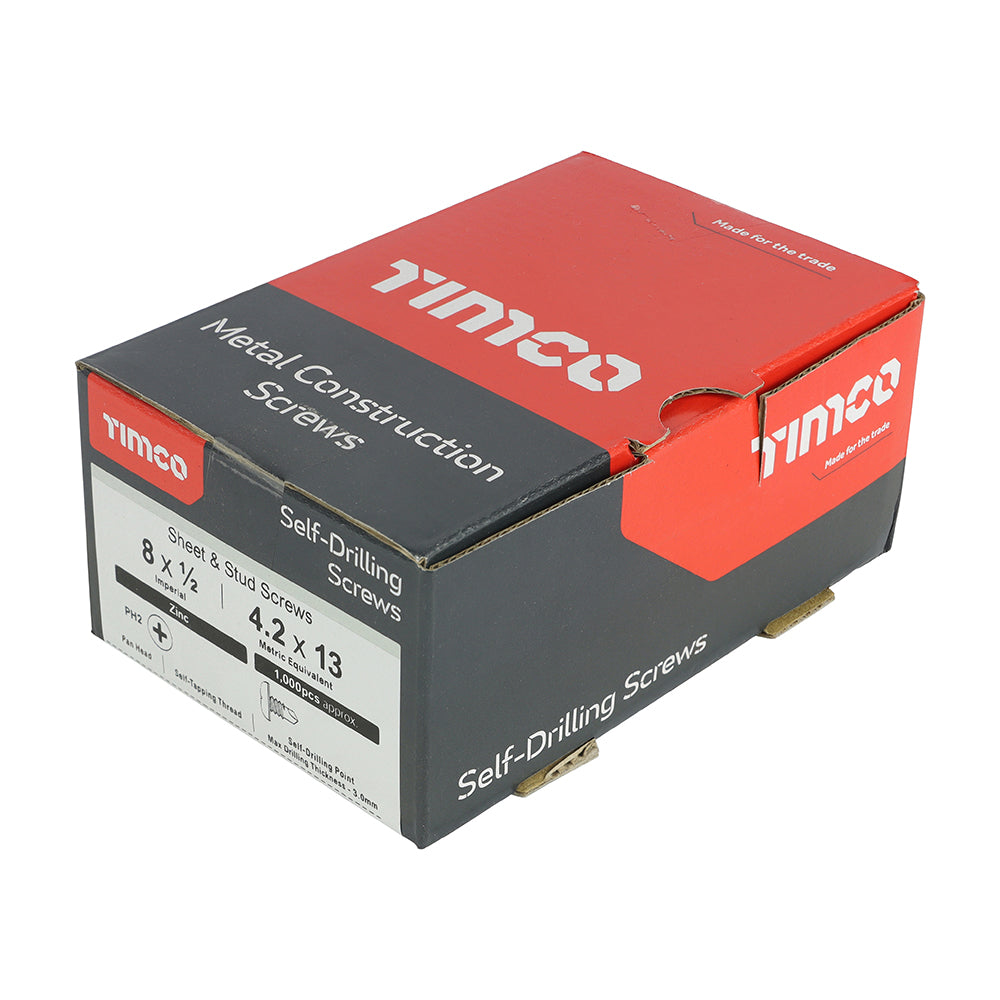 Timco Metal Construction Sheet & Stud Screws - PH - Pan - Self-Drillin ...