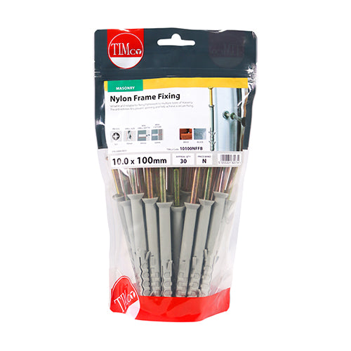 Timco Nylon Frame Fixings - PZ - Zinc 10.0 x 100 - 30 Pieces ...