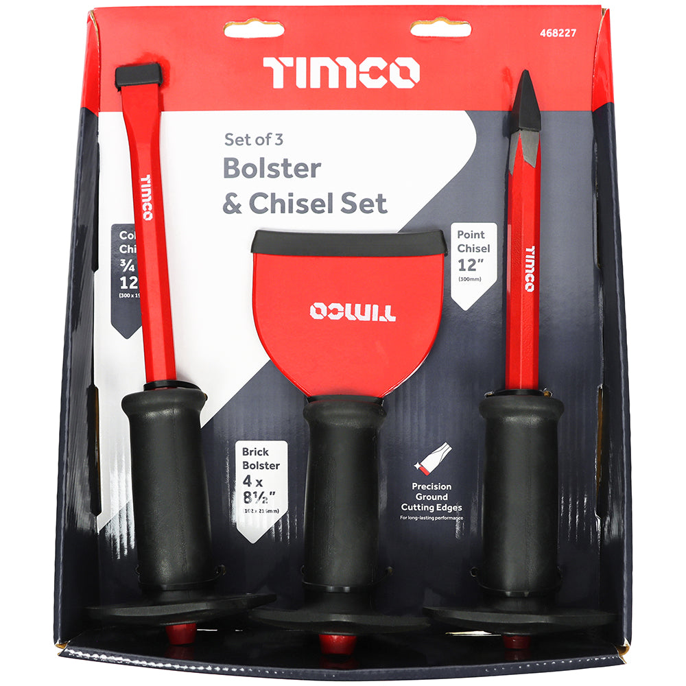Timco Bolster & Chisel Set 3 Pieces – plumbflex.co.uk