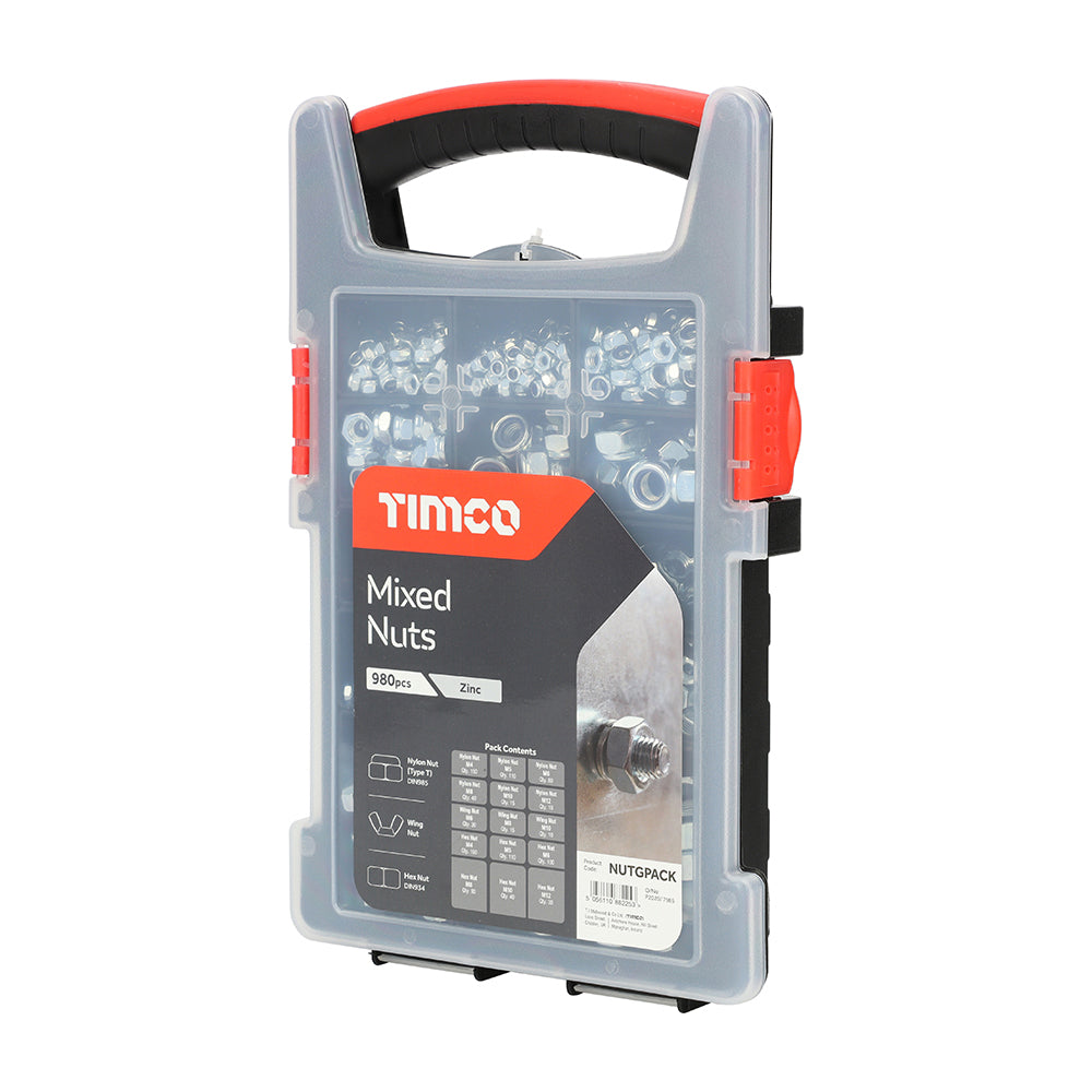 Timco Mixed Nuts Grab Pack - Zinc 980pcs – plumbflex.co.uk