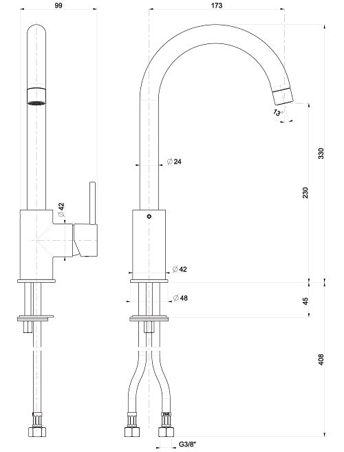 Insinkerator Kitchen Mixer Tap MT3300 Mains mixer tap – plumbflex.co.uk